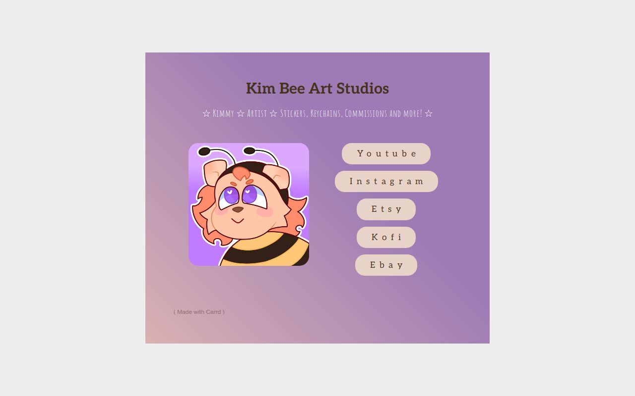 Kim Bee Art 1st carrd info